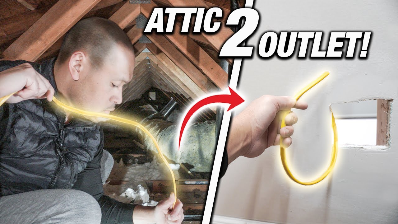 How To Fish And Pull Electrical Wire From Attic Or Crawlspace To Outlet ...
