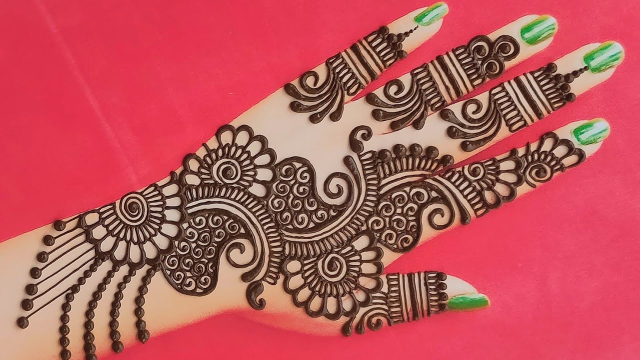 simple arabic mehndi design for back hand | arabic mehndi design 2022 ...