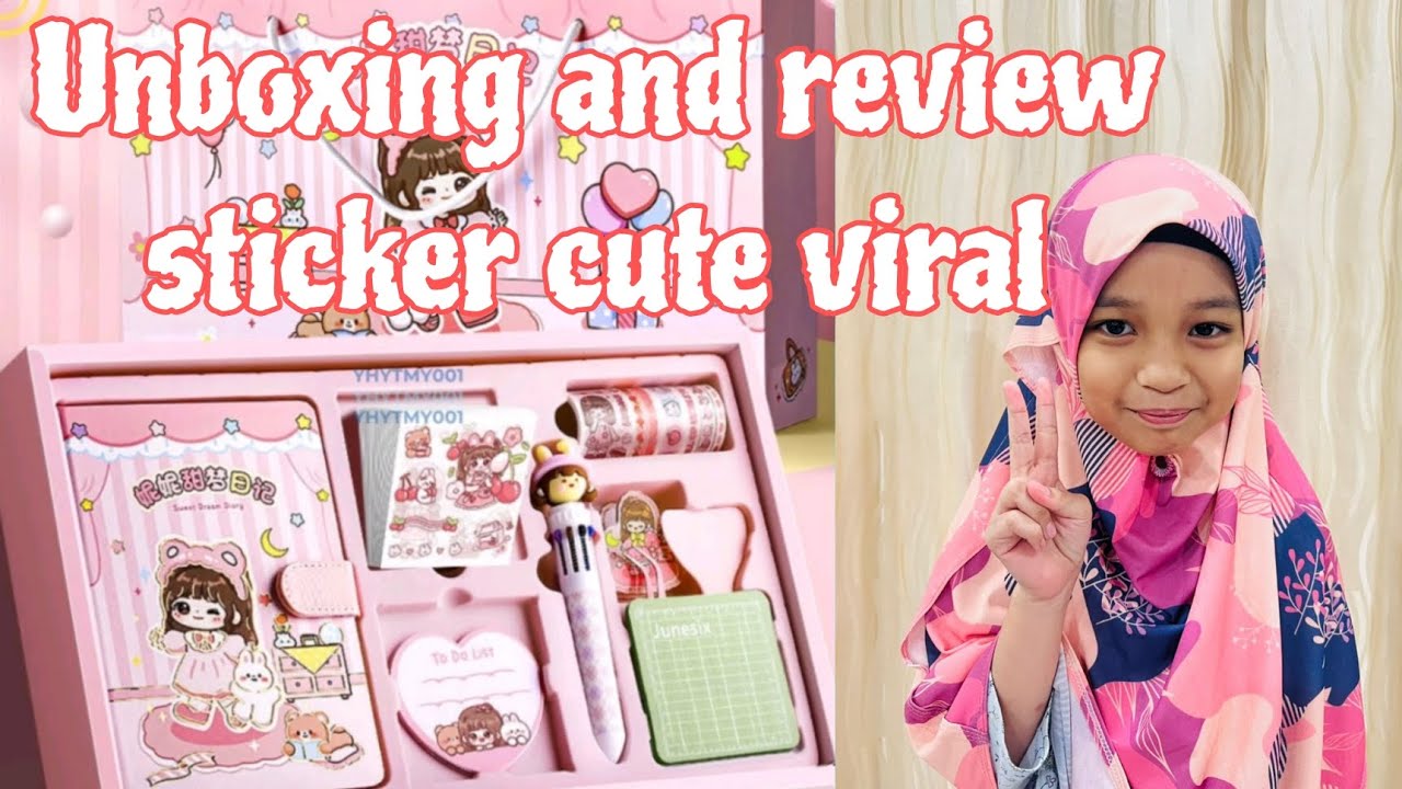 Unboxing dan review set sticker cute viral - YouTube