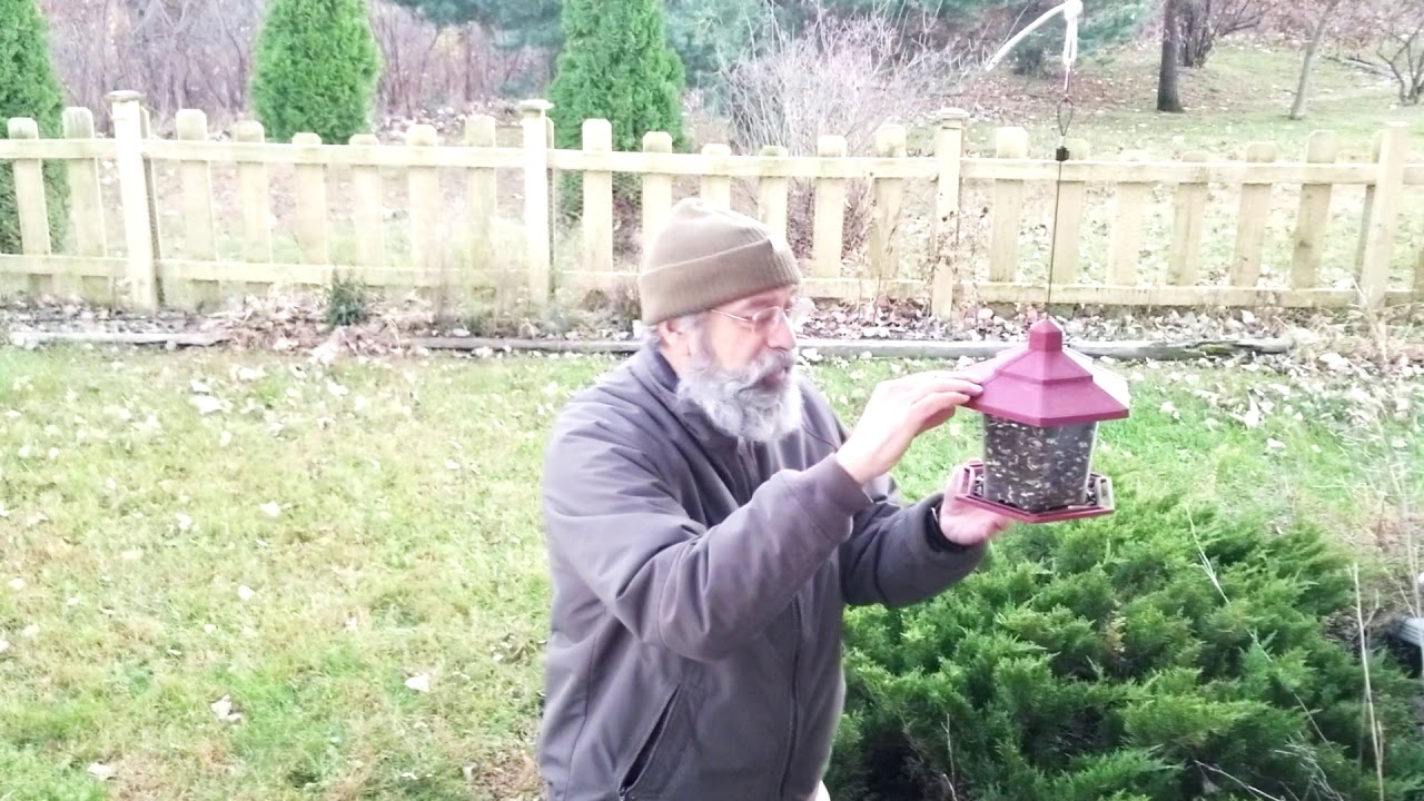 MOVABLE BIRD FEEDER, RAISE AND LOWER WITH A ROPE - YouTube
