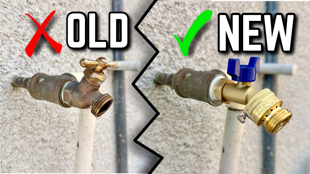 How To Replace Hose Spigot | 1/4 Turn Hose Bib With Vacuum Break Code ...