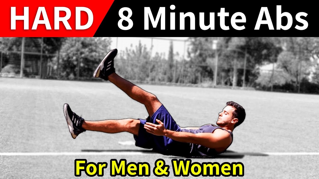 8 Minute Abs For Men & Women - Hard Ab Workout 8 Min - YouTube