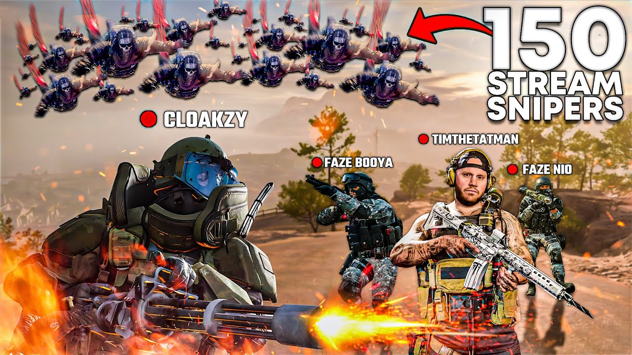 4 Streamers vs 150 Stream Snipers - YouTube