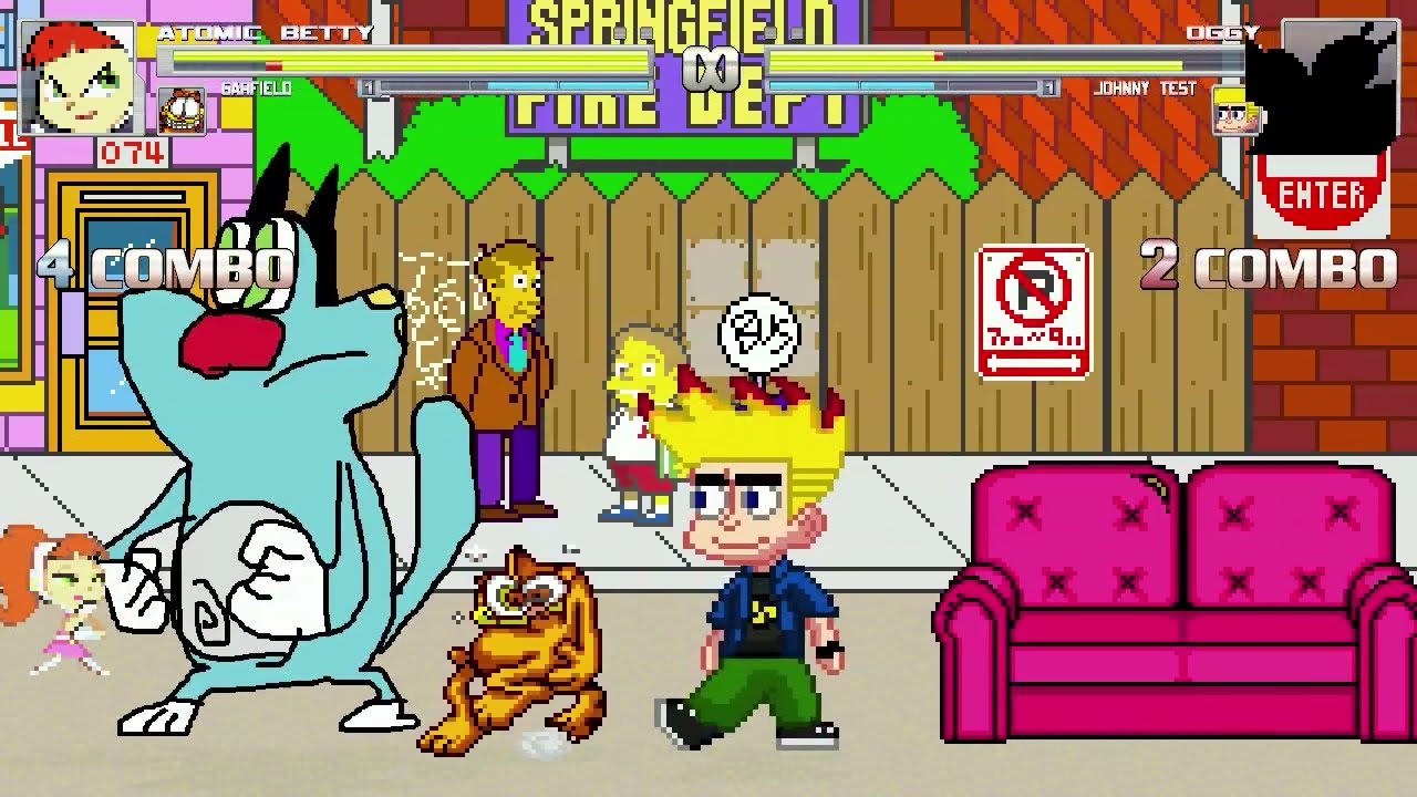 AN Mugen Request #2144: Atomic Betty & Garfield VS Oggy & Johnny Test ...