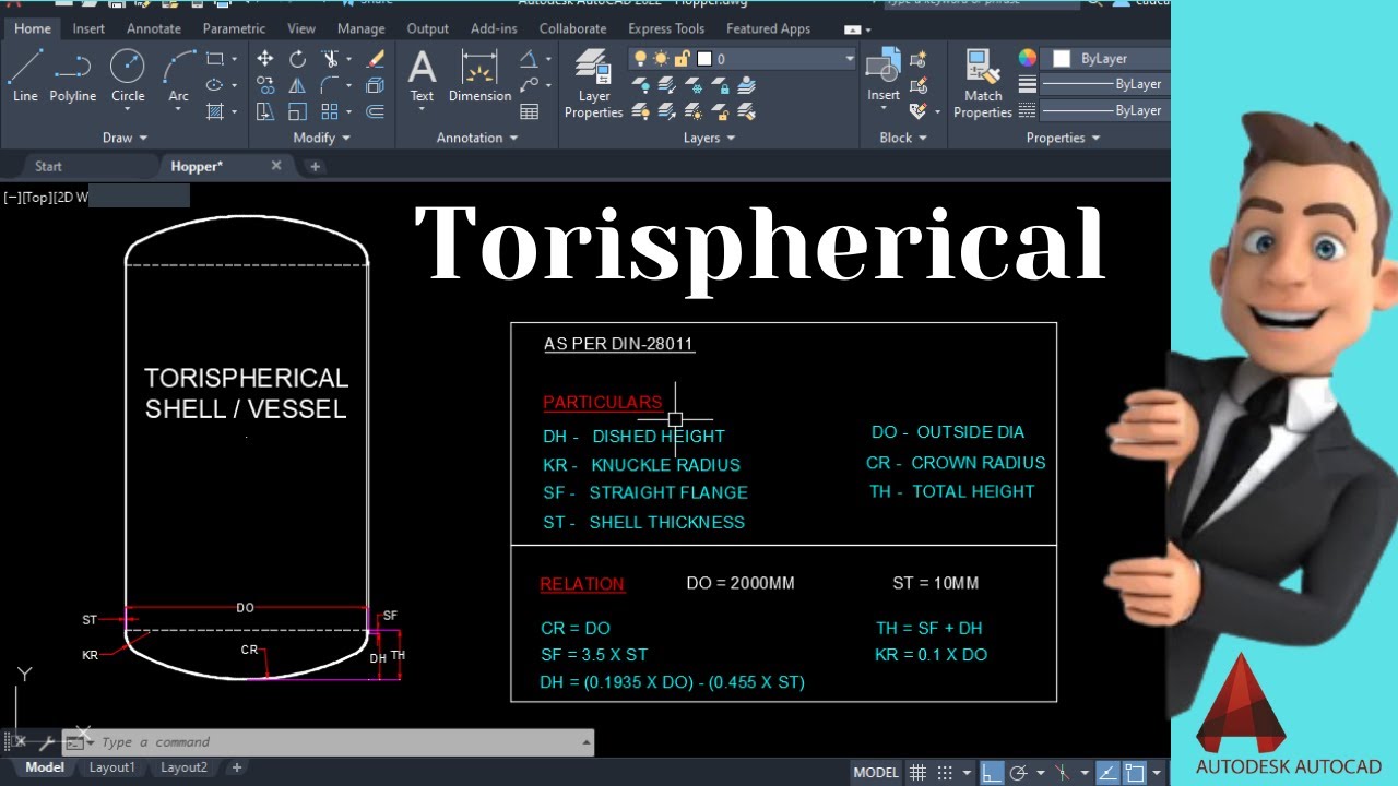 Torispherical Vessel / shell बनाना सीखे | torispherical tank as per DIN ...