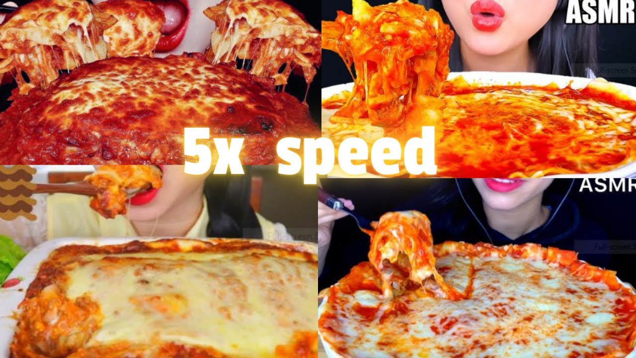 ASMR | 5x speed CHEESE BURST LASAGNA | #trendingvideo #viralvideo #asmr ...
