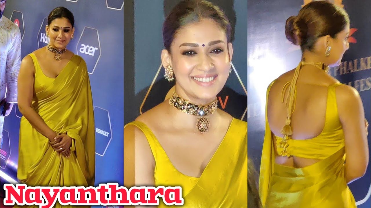 Nayanthara Looks Elegant in Yellow Saree on The Red Carpet of Dadasaheb Phalke Awards | Jawan ...