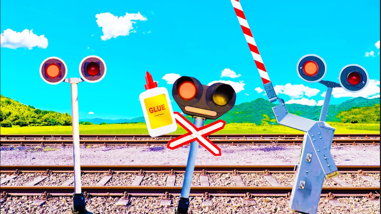 Railroad Crossing Fixing a Broken Railroad Crossing With Glue 😂 - YouTube