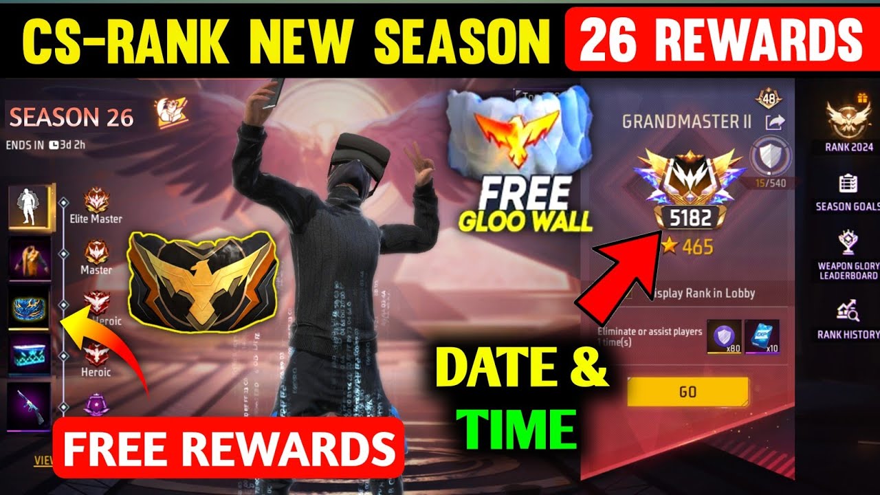 Cs- Rank New Season 26 Rewards | New Rank Season kab aayega? Free Fire ...