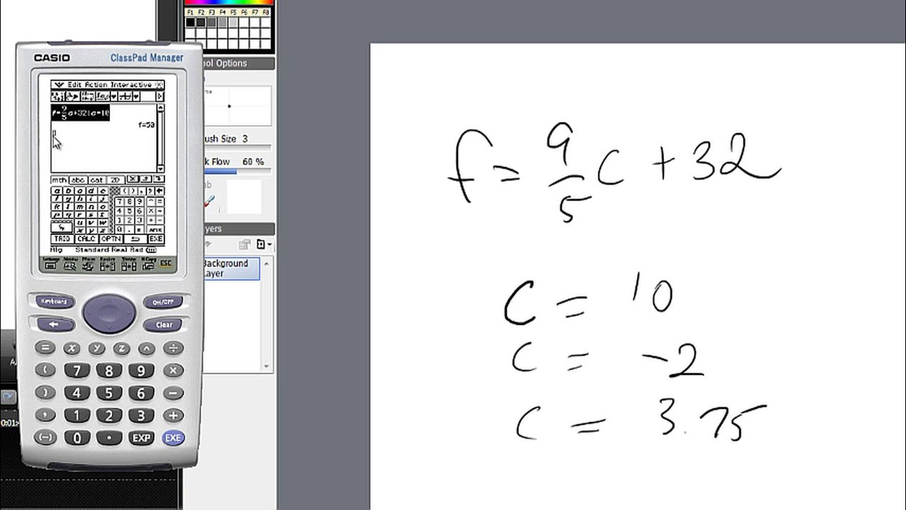 subbing in values using the classpad - YouTube