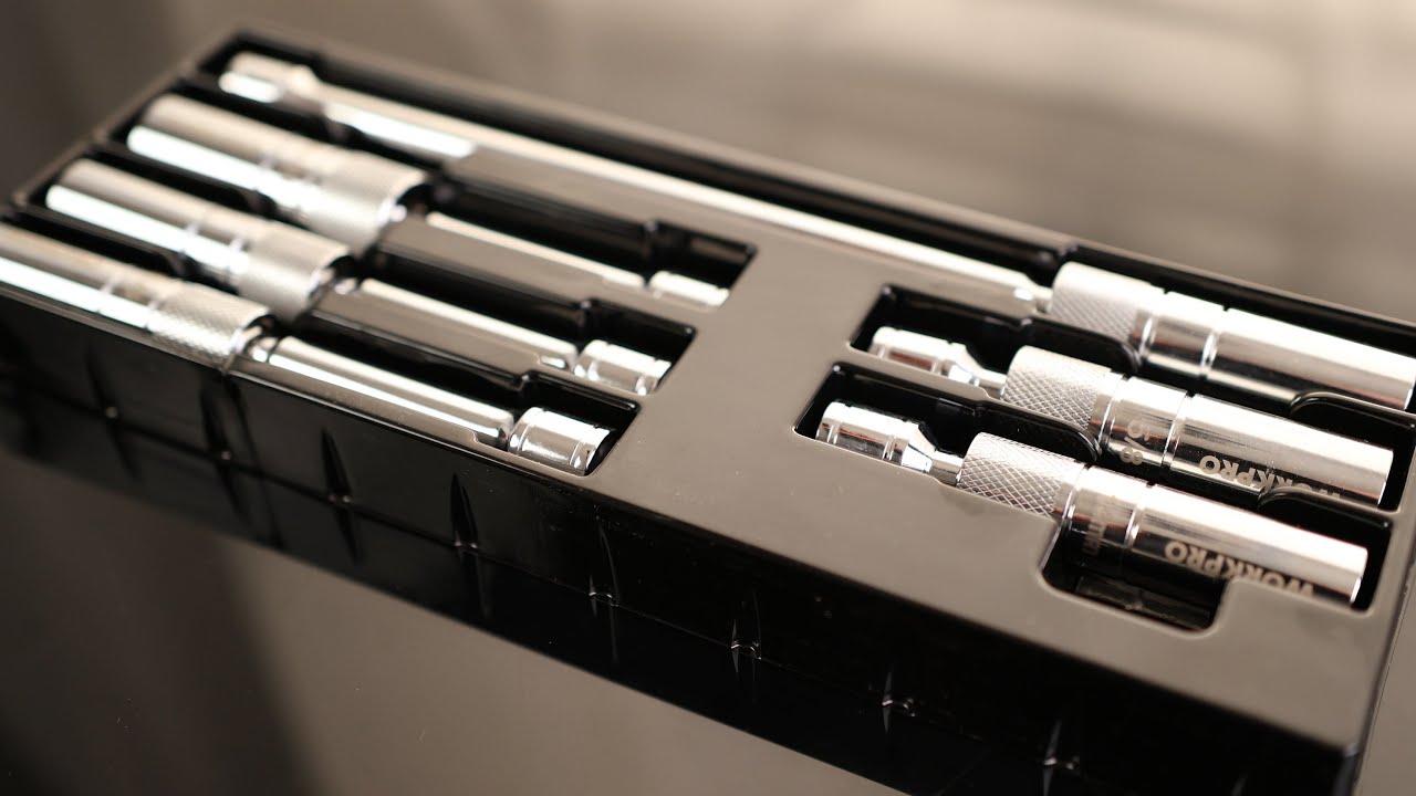 WORKPRO 6PC Magnetic Swivel Spark Plug Socket Set - YouTube
