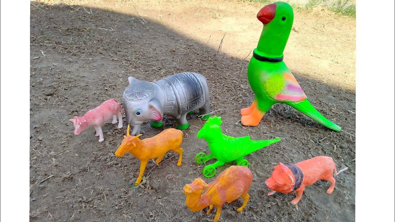 #minitoy mini animals 🐵🐔🐶🐷toys cute parrot and alifand alok ke toy ...