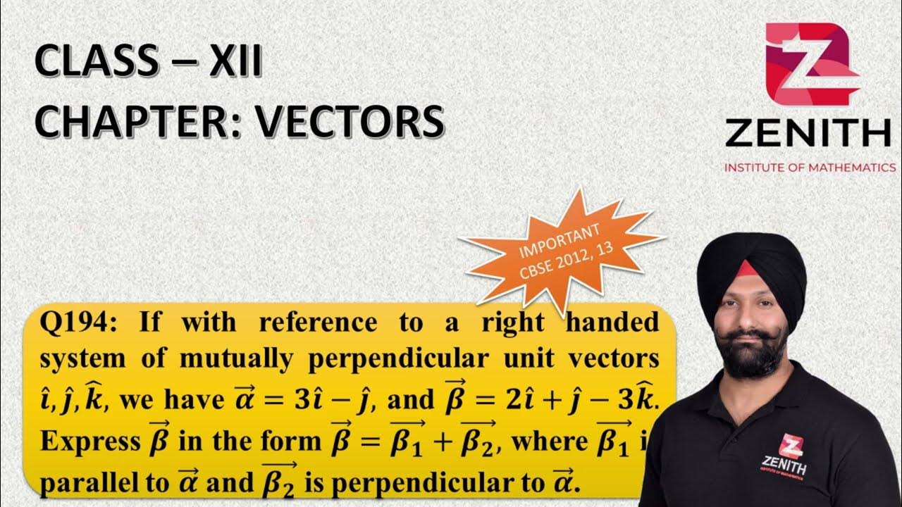 If with reference to a right handed system of mutually perpendicular unit vectors 𝒊 ̂,𝒋 ̂,𝒌 ̂ ...