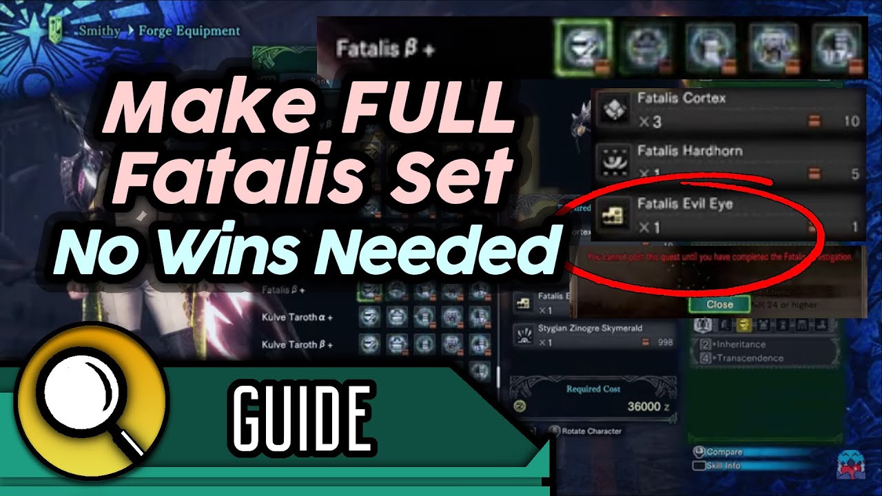 WHOLE FATALIS Set Plunderblade Farm in ~3 Hours - Detailed Guide | MHW ...