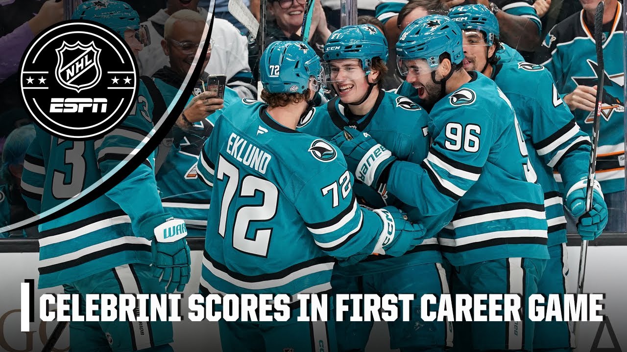 Macklin Celebrini scores his FIRST CAREER GOAL 🚨 | NHL on ESPN - YouTube