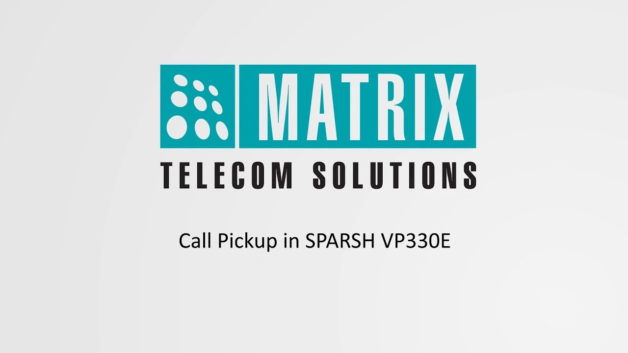 Call Pickup in SPARSH VP330E - YouTube