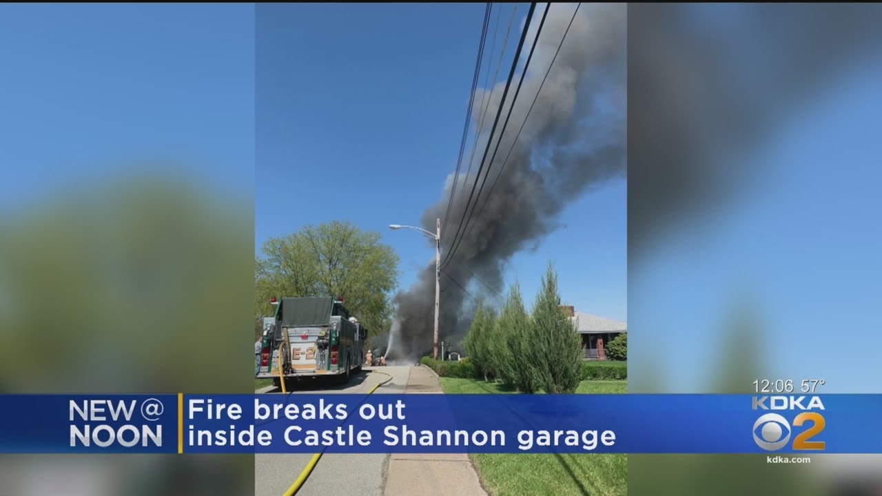 Fire Breaks Out Inside Castle Shannon Garage - YouTube