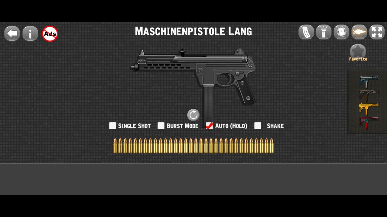 Gun Sounds : Gun Simulator MASCHINENPISTOLE LANG #1122b - YouTube