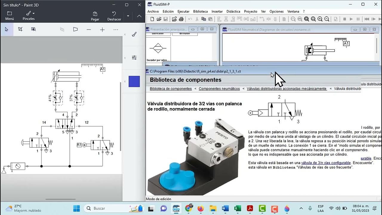 Circuitos Neumáticos Fluid Sim - YouTube