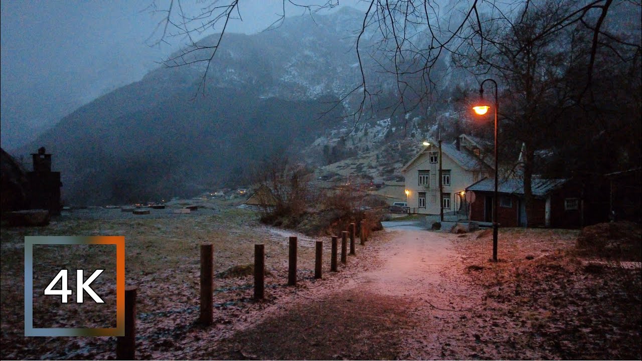 Windy snowfall walk | Ragnarok filming locations | 4K - YouTube