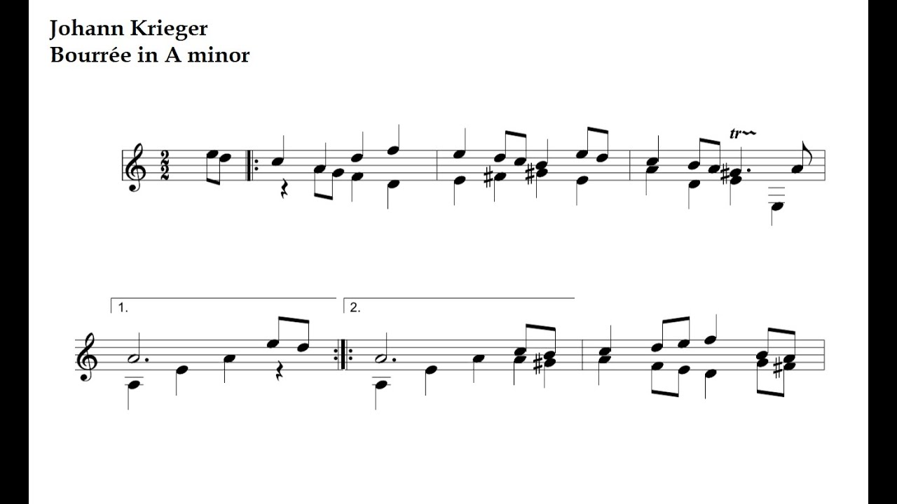 J. Krieger. Bourrée in A minor - YouTube