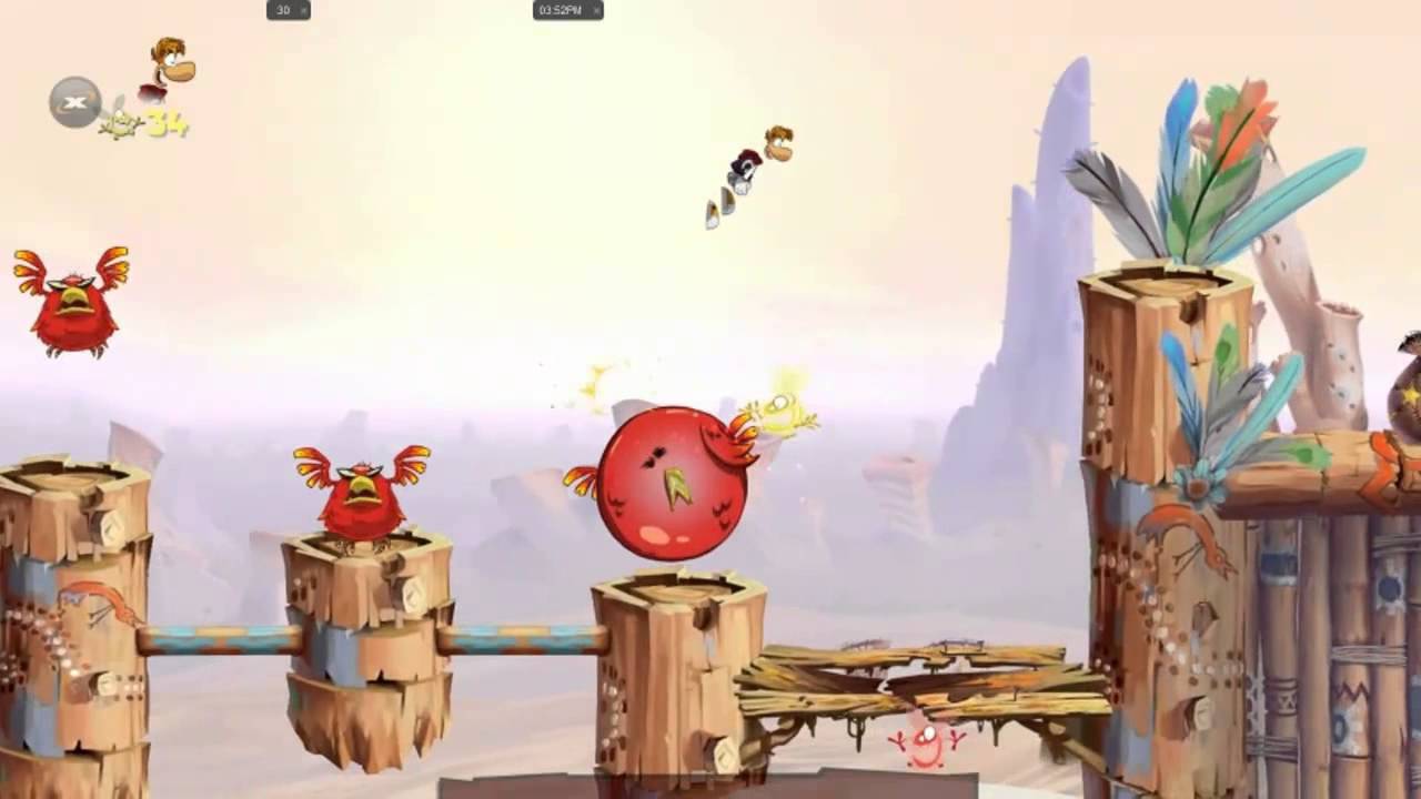 Rayman Origins : how to get the helicopter hair (glide, fly) - YouTube