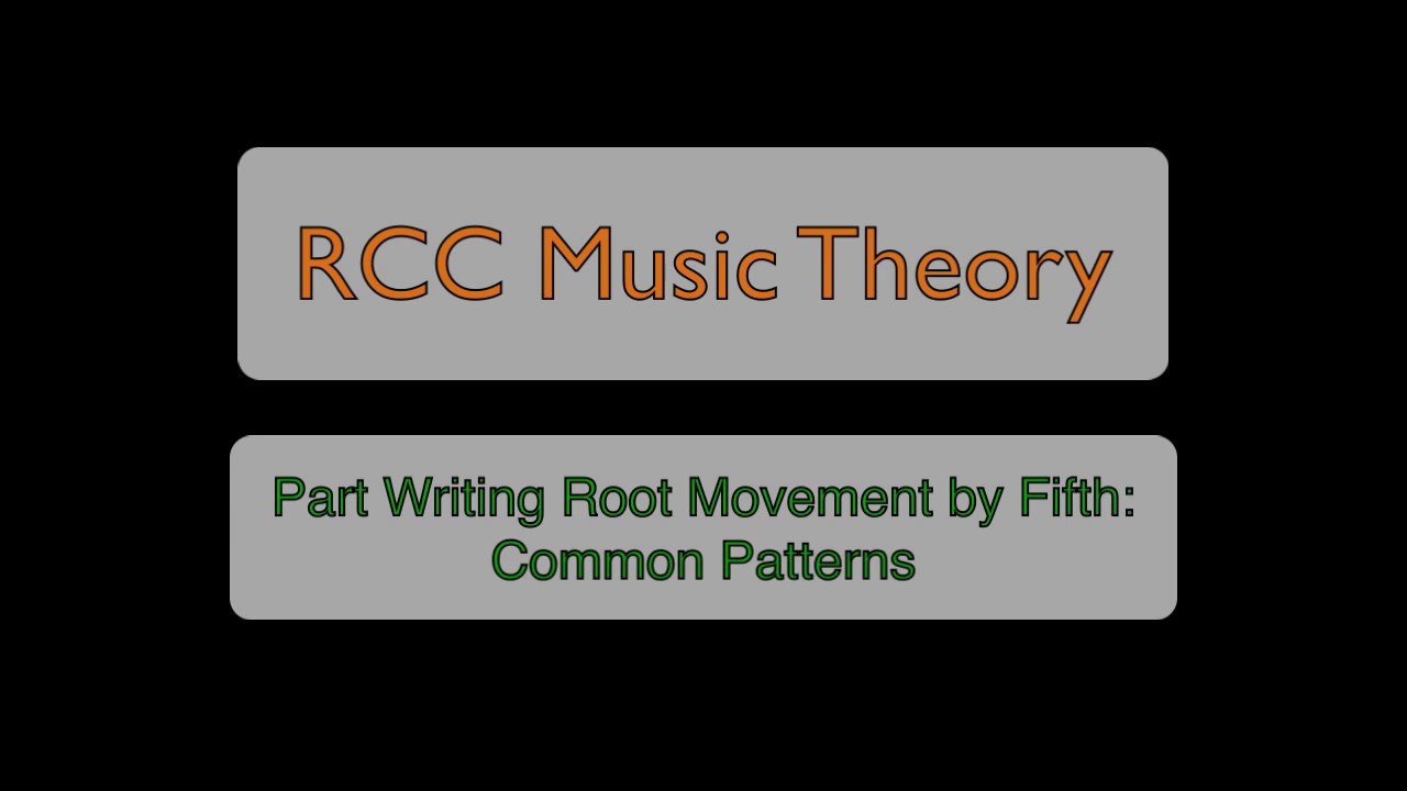 Chapter #8-2 Part Writing Root Movement by Fifth: Common Patterns - YouTube