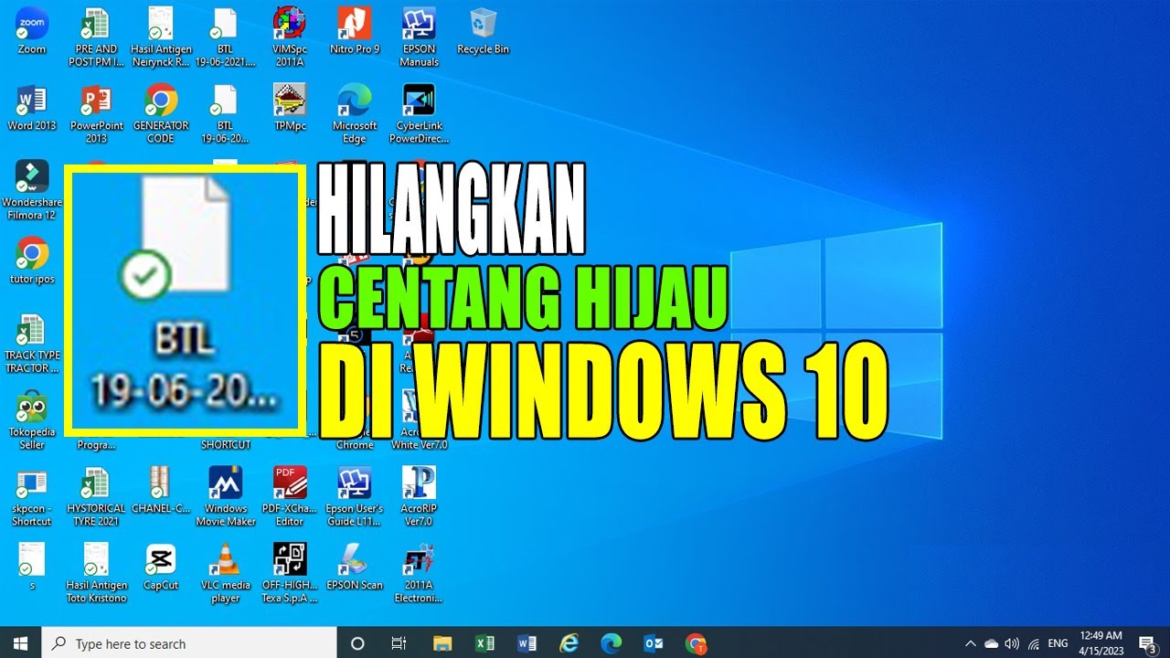 CARA HILANGKAN CENTANG HIJAU DI WINDOWS 10 - YouTube