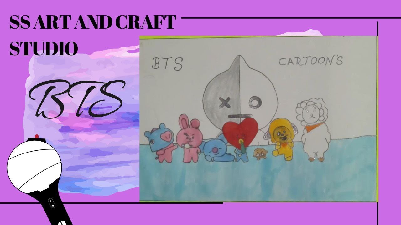 Drawing BTS all members. How to draw BT21 characters. BTS inspired ...