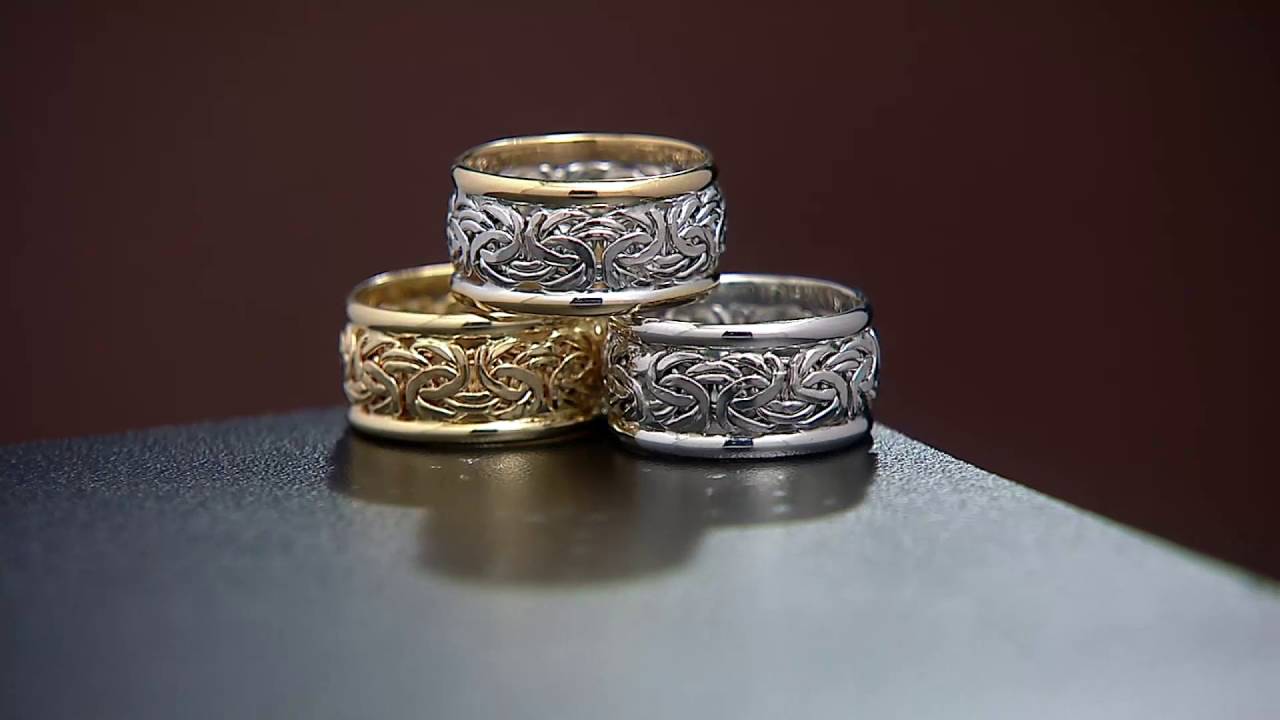 14K Gold Byzantine Inlay Band Ring on QVC - YouTube
