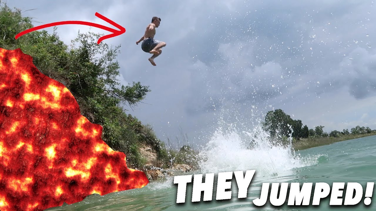 THE FLOOR IS LAVA!!! ON CLIFFS!! ( THEY ACTUALLY JUMPED! 😭 ) - YouTube