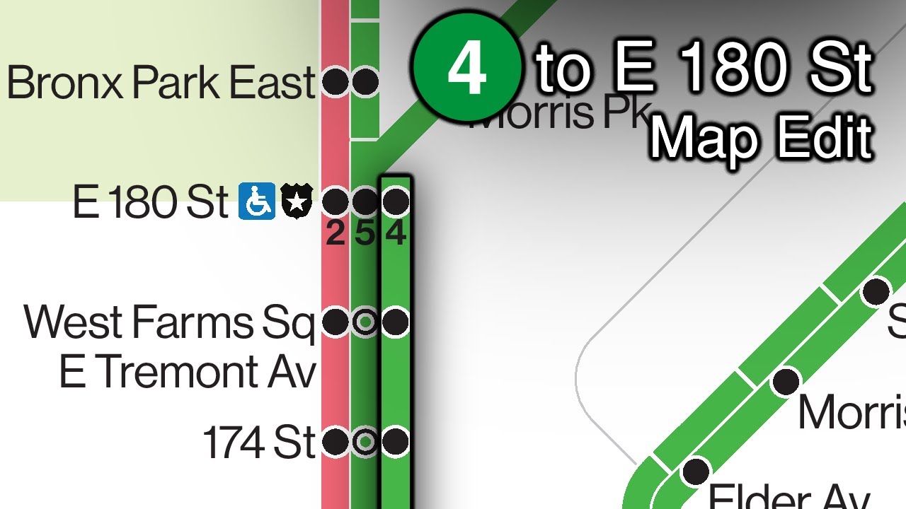 NYC Subway Map Edits: 4 train to E 180 St [Timelapse] - Experimental ...