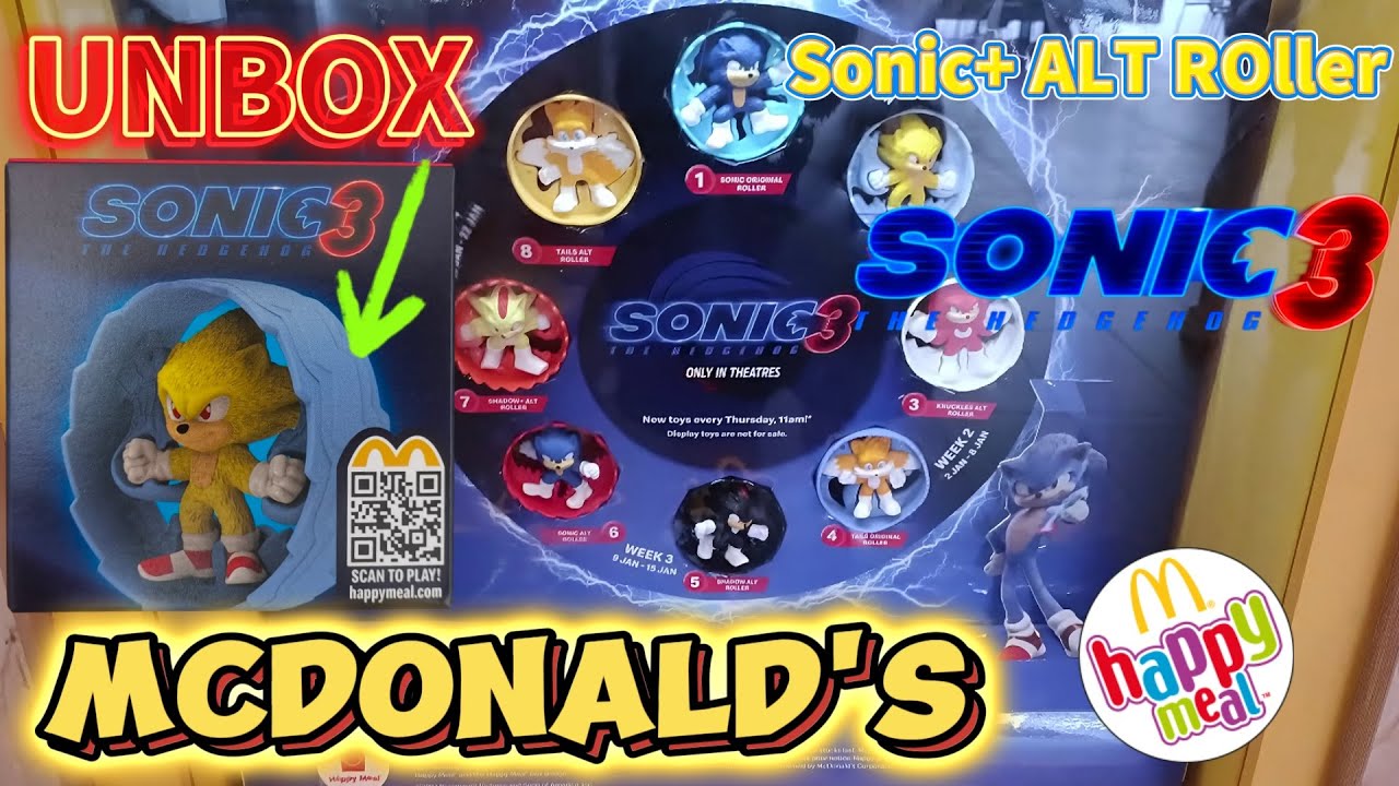 Sonic the Hedgehog 3 Movie McDonald’s Happy Meal - Sonic+ ALT Roller ...