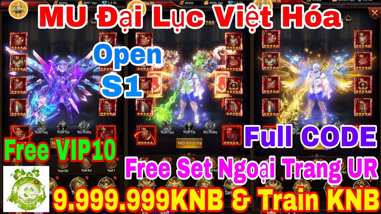 MU Đại Lục Việt Hóa Open S1 Hôm Nay | Free VIP10 + Full CODE + 9.999 ...