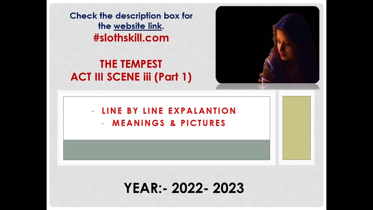 The Tempest || ||Act 3 Scene 3 (PART 1) || Line by Line Explanation ...
