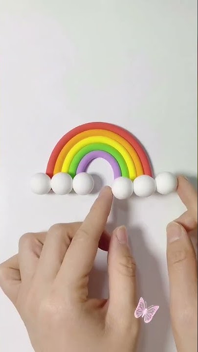 粘土彩虹🌈挂饰，宝宝房和幼儿园都可以挂制作简单又好看～#粘土#彩虹手工挂饰#幼儿园手工#想象力 - YouTube
