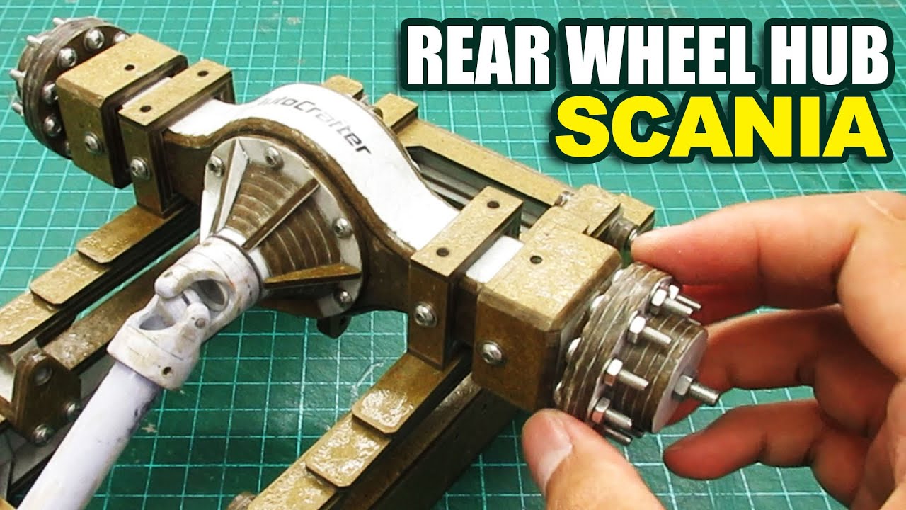 SCANIA RC Truck Chassis Part 9 - How To Make Wheel Hub for Rear Axle ...