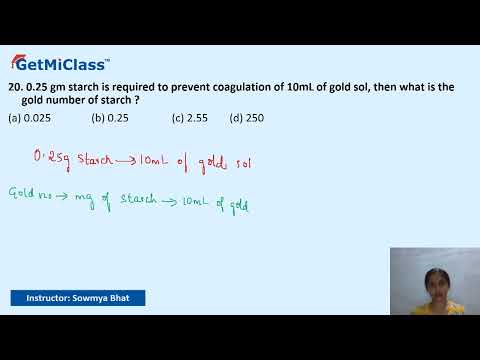 Gold Sol Starch Concentration NEET 12th Chemistry Surface Chemistry ...