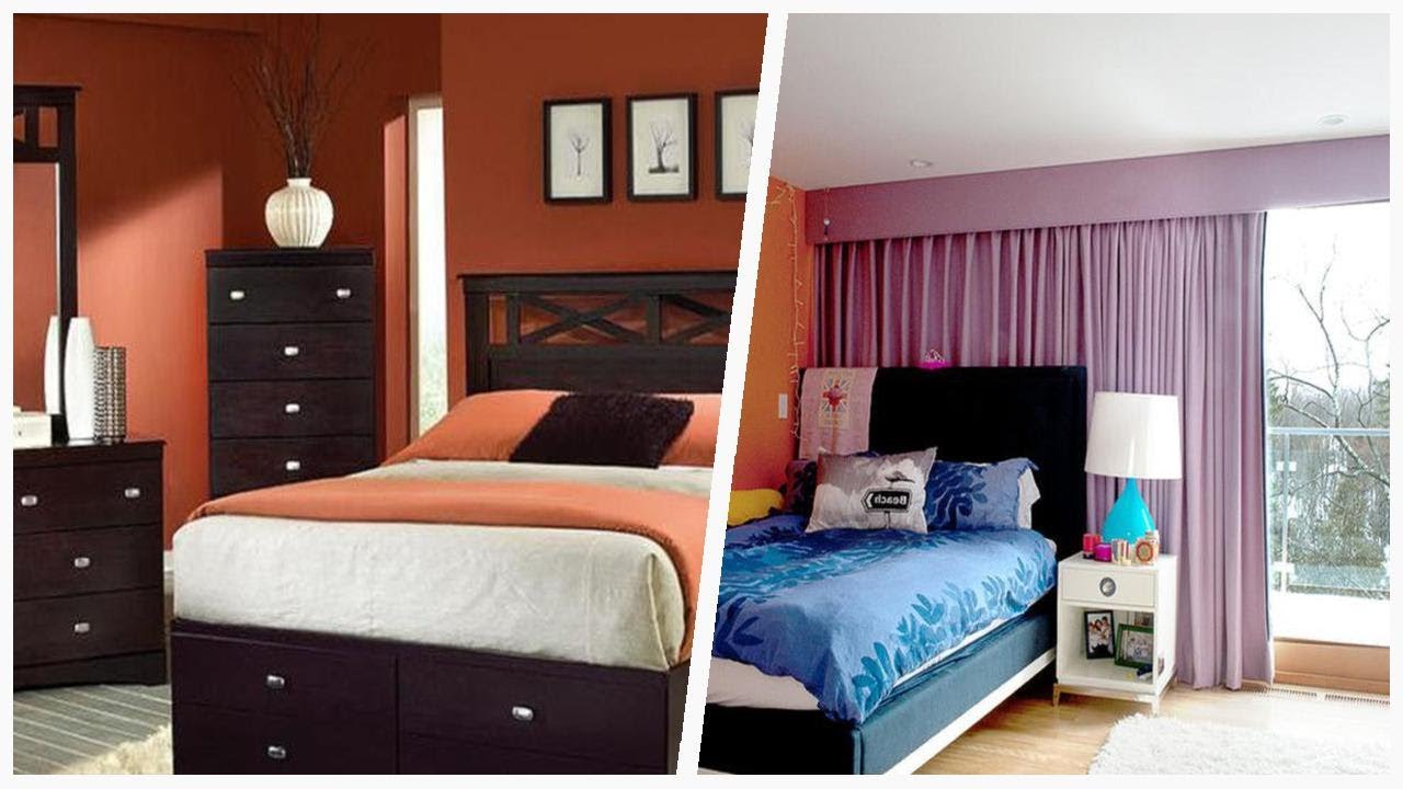 75 Mid-sized Bedroom With Orange Walls Design Ideas You'll Love ♡ - YouTube