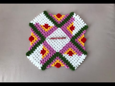 Kare 🧿Lif /Modeli 💯 How to crochet 🧶🧶🧵#tasarım #knitting #rose #colors #diy