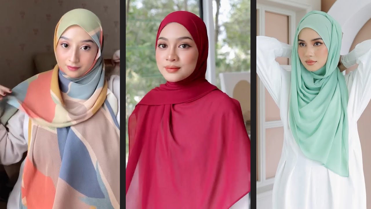 TUTORIAL CARA PAKAI SHAWL LABUH SIMPLE DAN CANTIK!! - YouTube