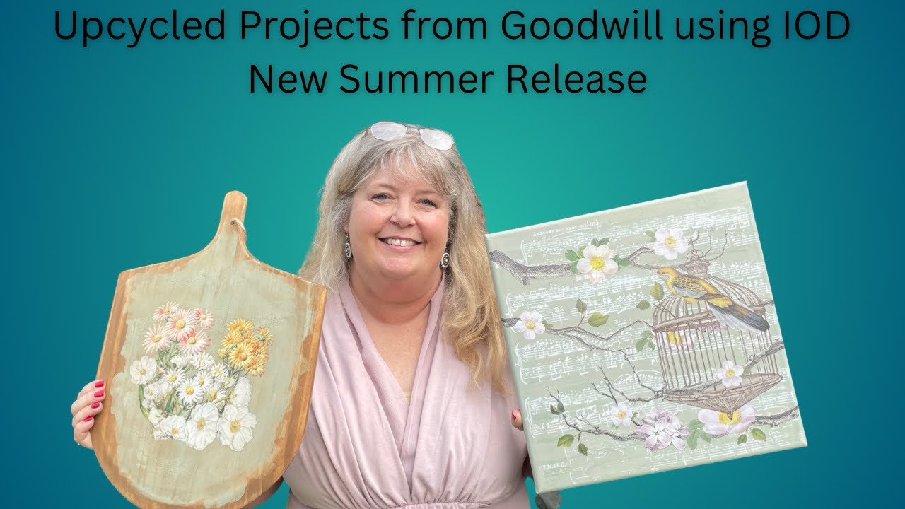 Upcycled Projects from Goodwill using IOD Summer Release - YouTube