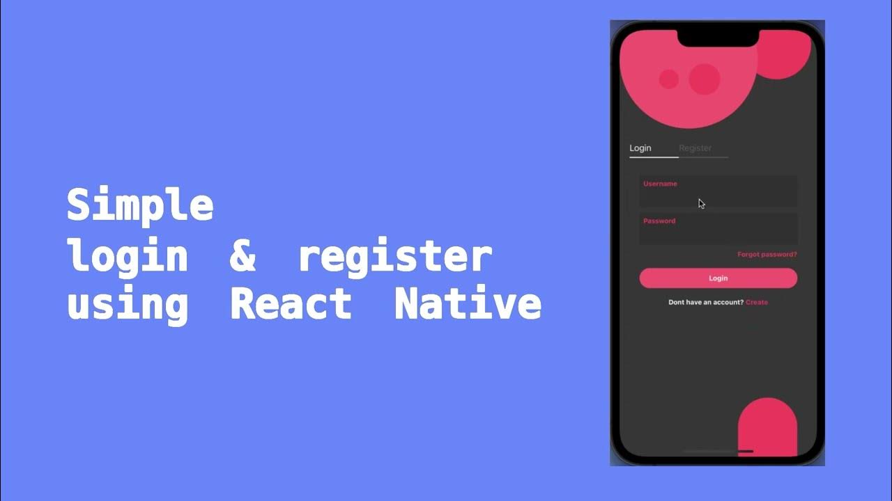 Simple Login & Register Screen Using React Native | Code Timelapse ...