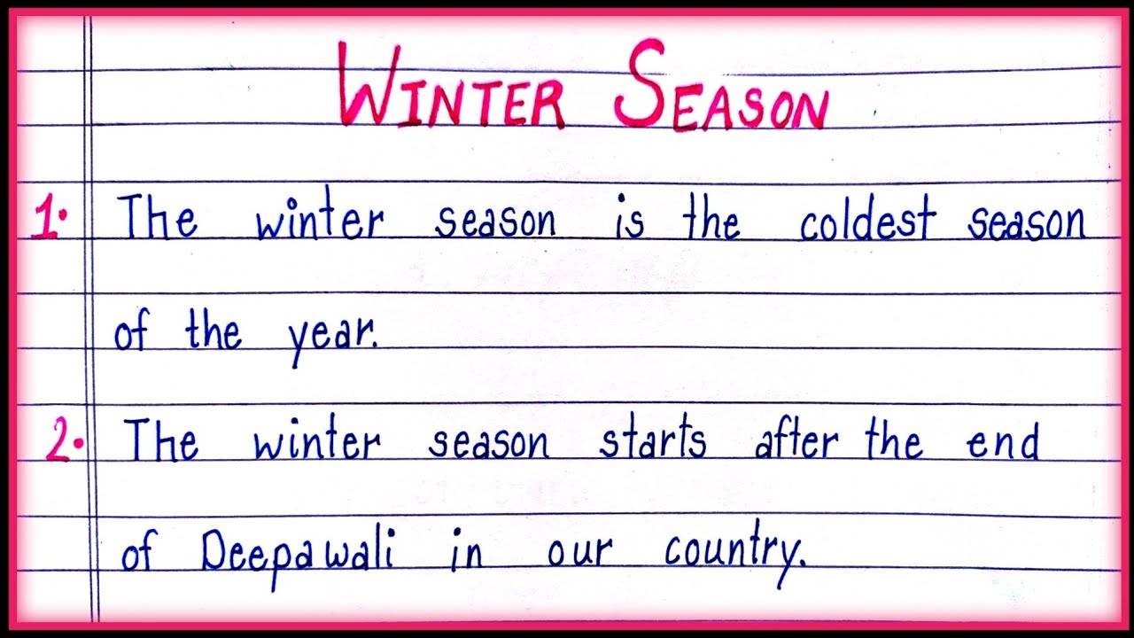 10 Lines Essay on Winter Season in English| Winter Season Essay Writing ...