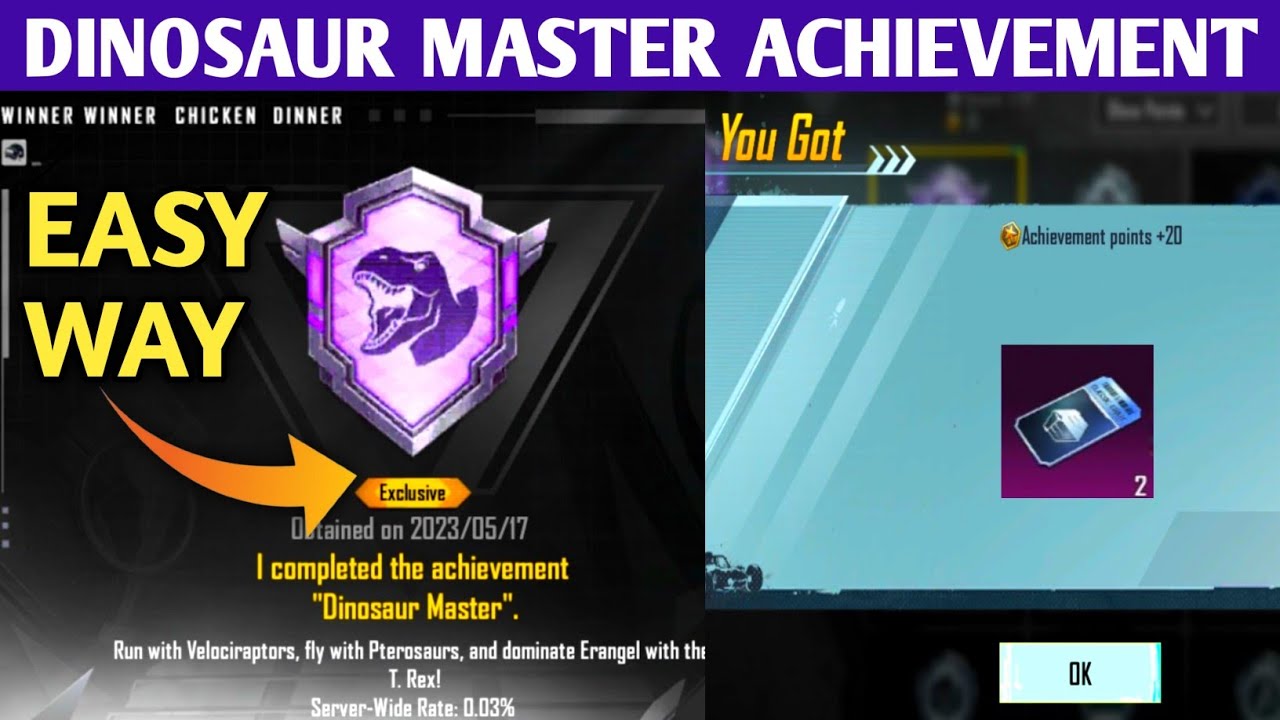 EASY WAY TO COMPLETE DINOSAUR MASTER NEW ACHIEVEMENT 😍| COMPLETE IN 1 ...