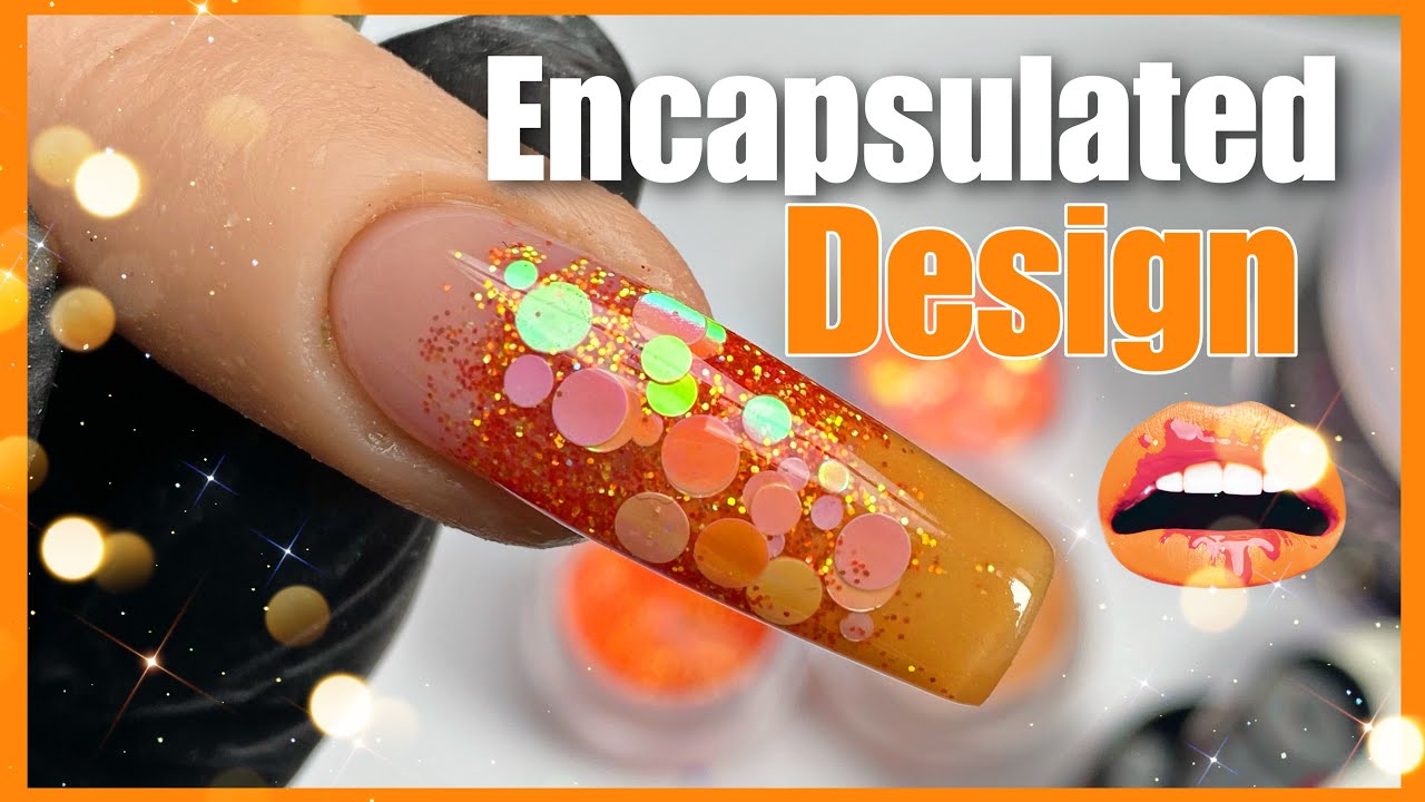 Dot Glitter Encapsulated Acrylic Nail | Glitter Planet | #nails - YouTube
