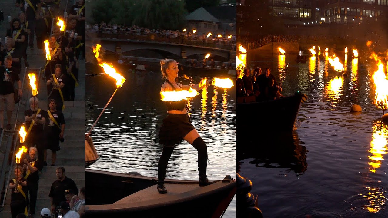 WaterFire Providence 2022 bonfires fire spinning poi staff Panasonic ...