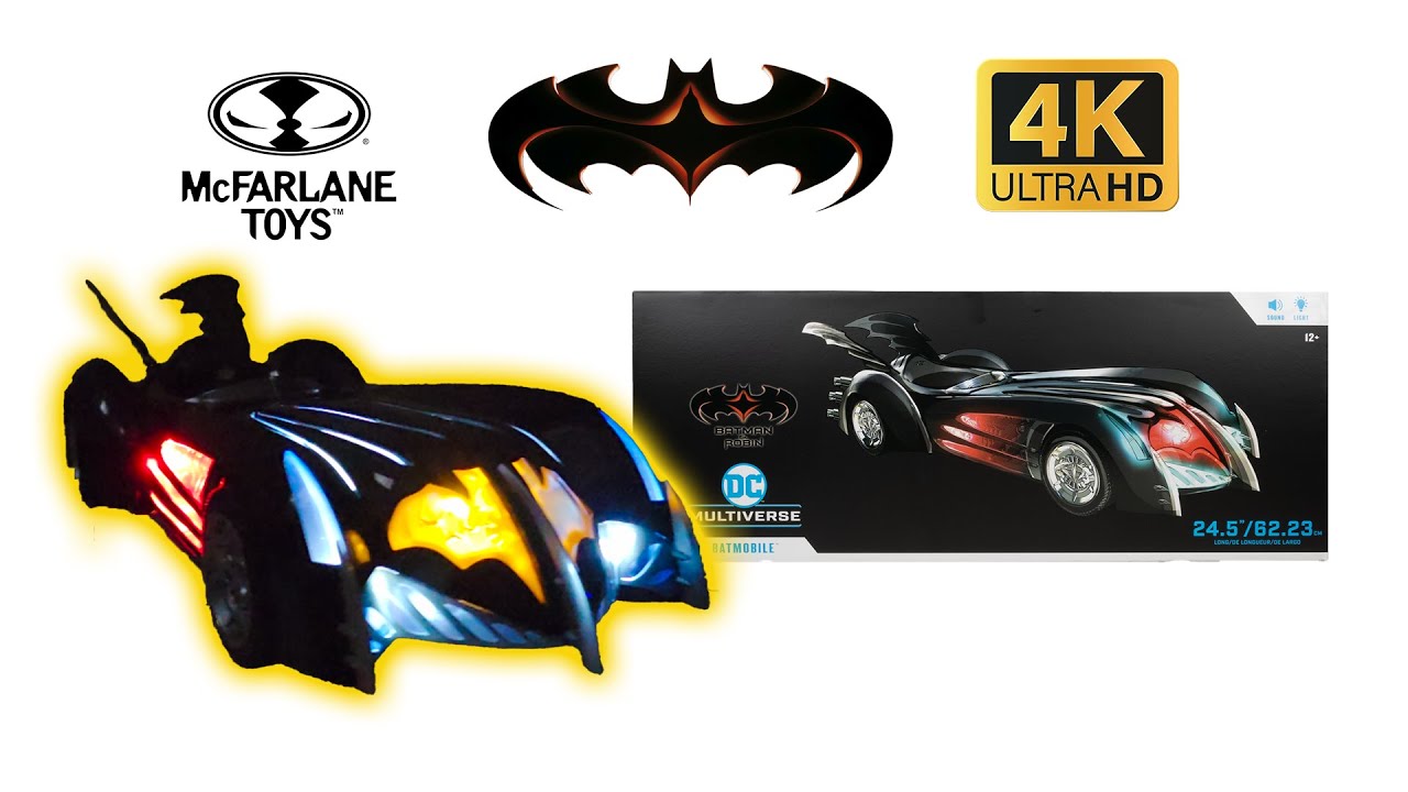 Mcfarlane Batman and Robin 1997 Batmobile Review and Unboxing - YouTube