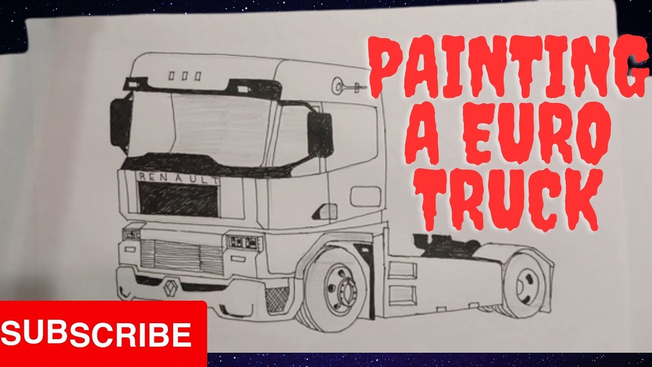how to draw a euro truck . step by step - YouTube