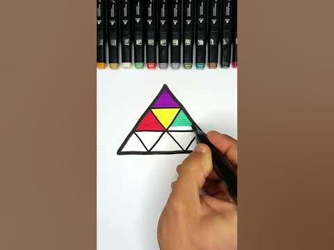 #Shorts How to draw Triangles and Color Rainbow fun for kids. - YouTube